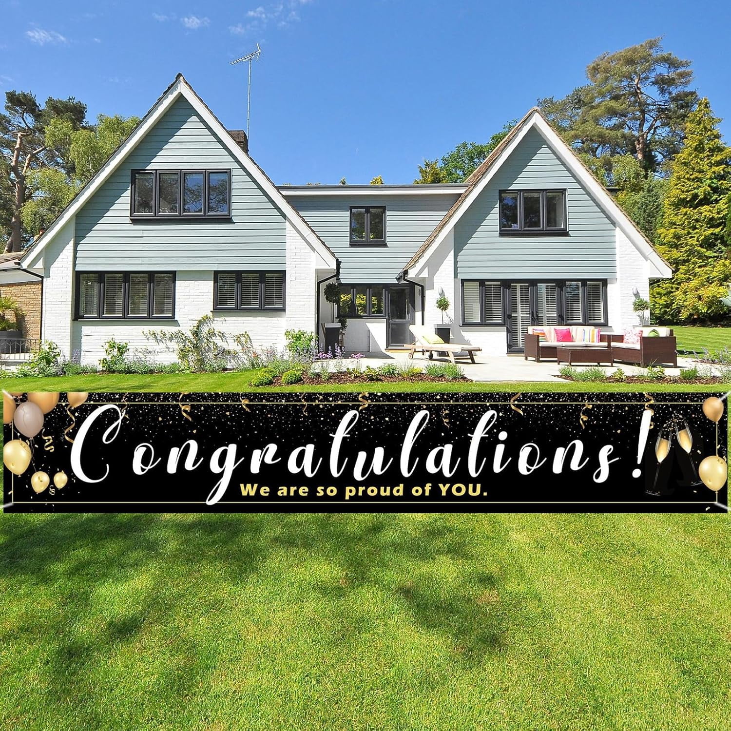 Custom Large Congratulations Banner Decorations 2024 Graduation Yard ...