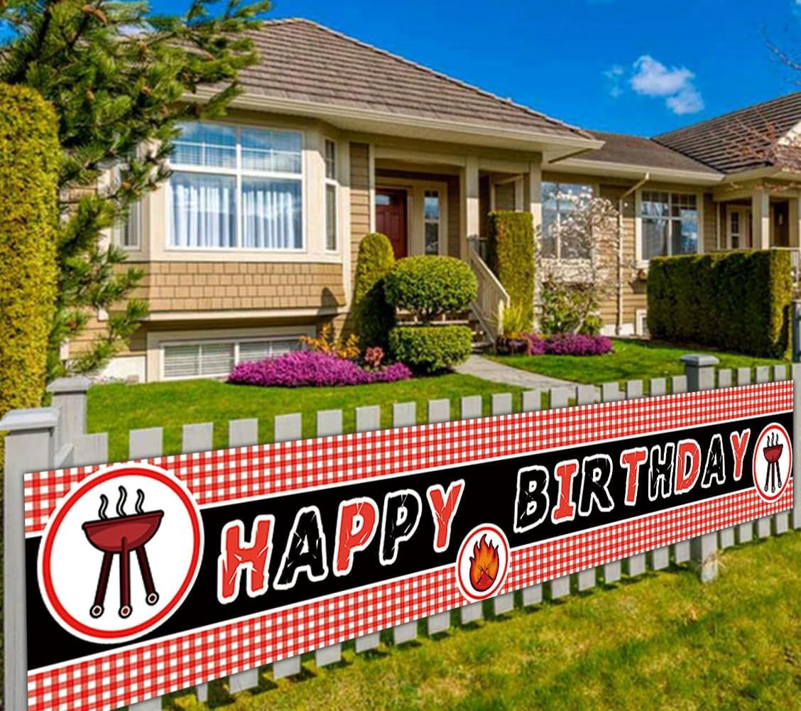 Custom Large Picnic Birthday Yard Sign Banner, BBQ Birthday Party ...