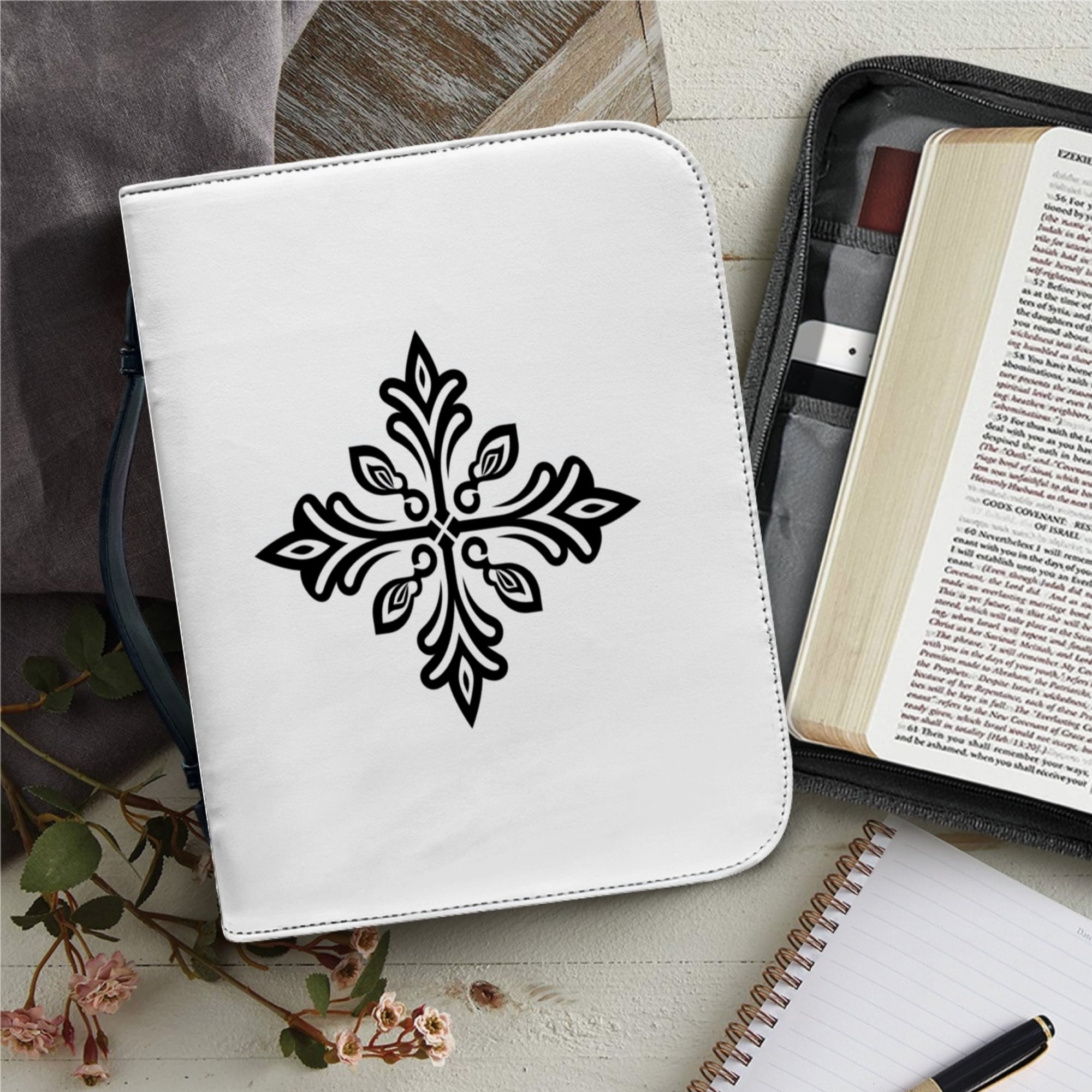 Custom Leather Bible Bag for Women Men Handle Bible Hymns Bible Cover ...