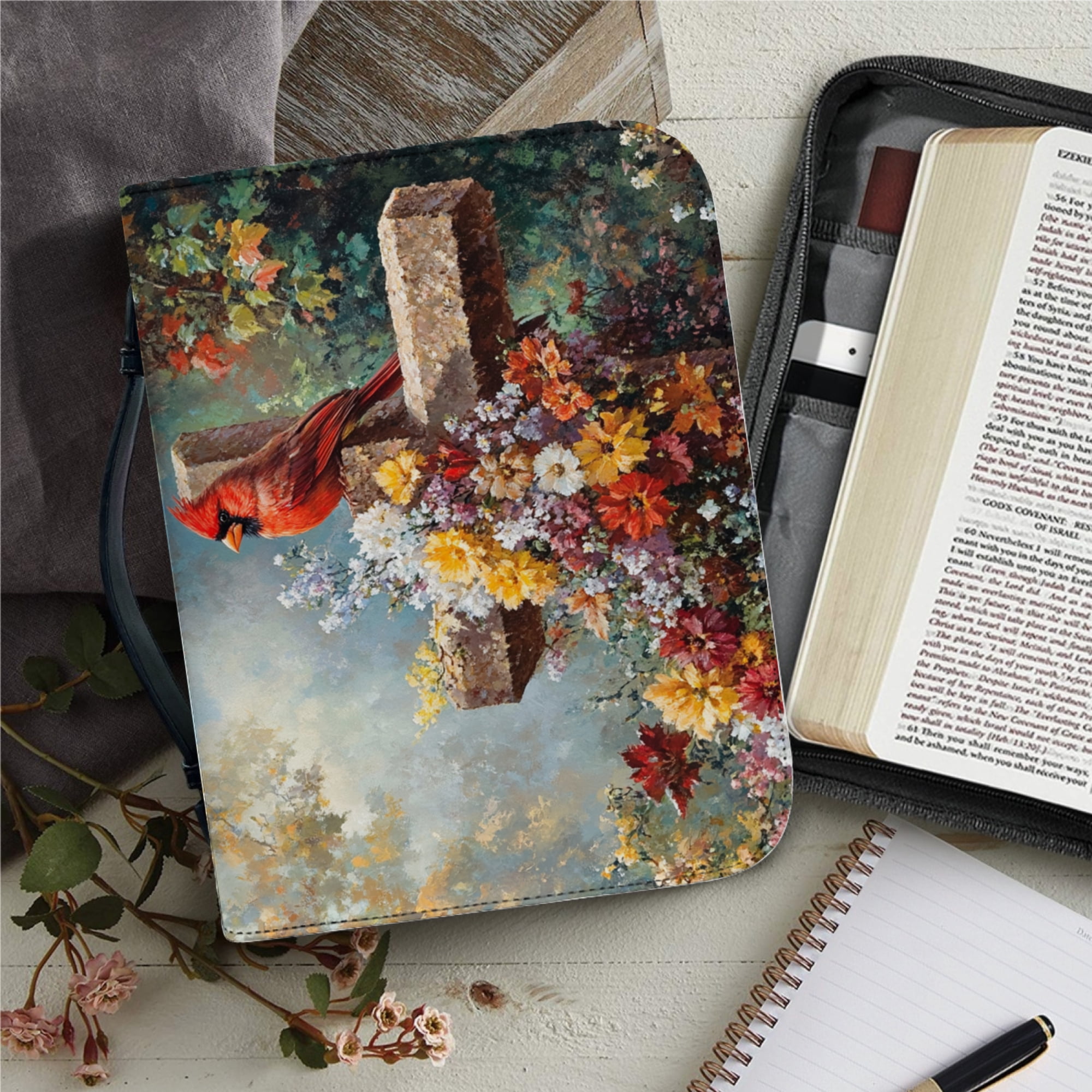 Custom Leather Bible Bag for Women Men Handle Bible Hymns Bible Cover ...