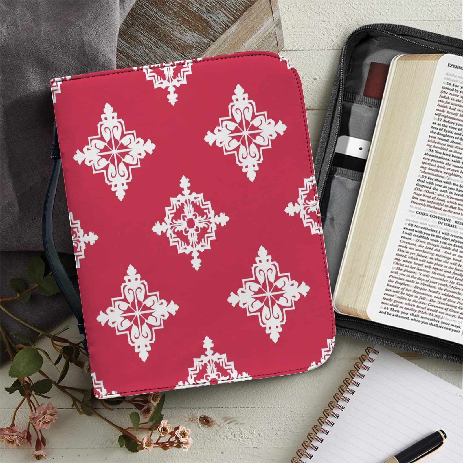 Custom Leather Bible Bag for Women Men Handle Bible Hymns Bible Cover ...