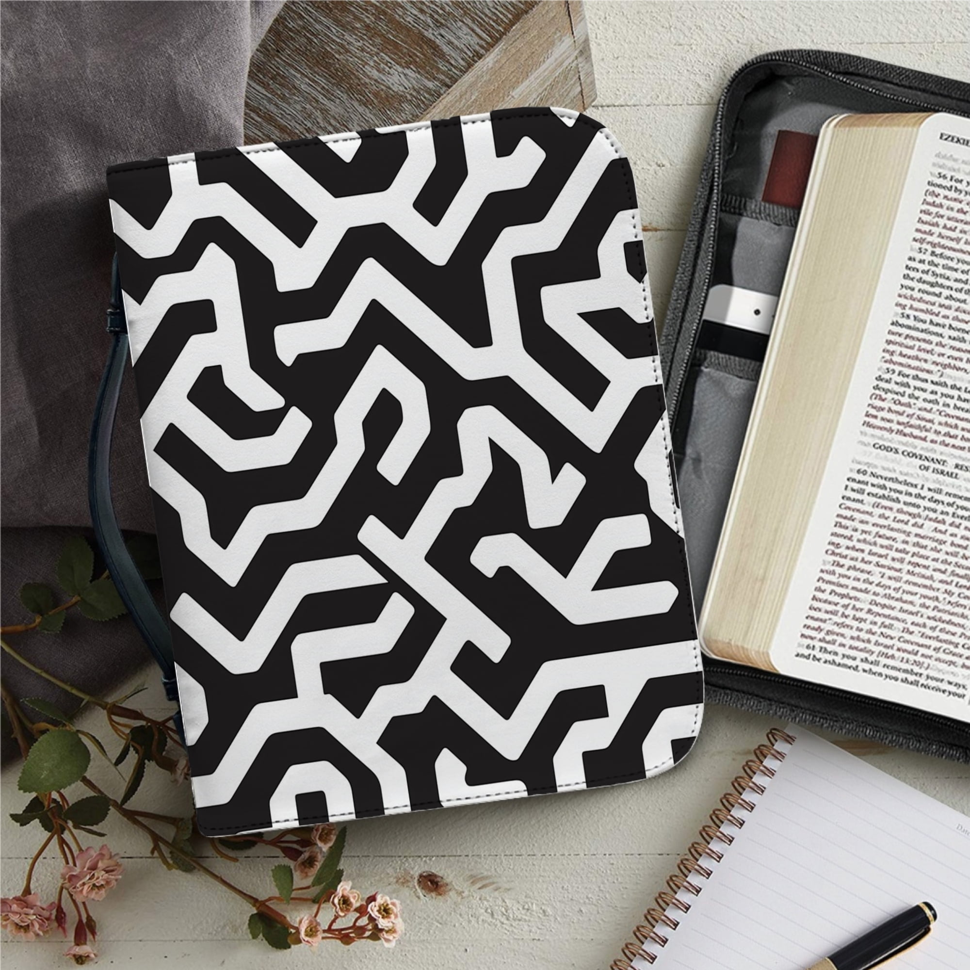 Custom Leather Bible Bag for Women Men Handle Bible Hymns Bible Cover ...