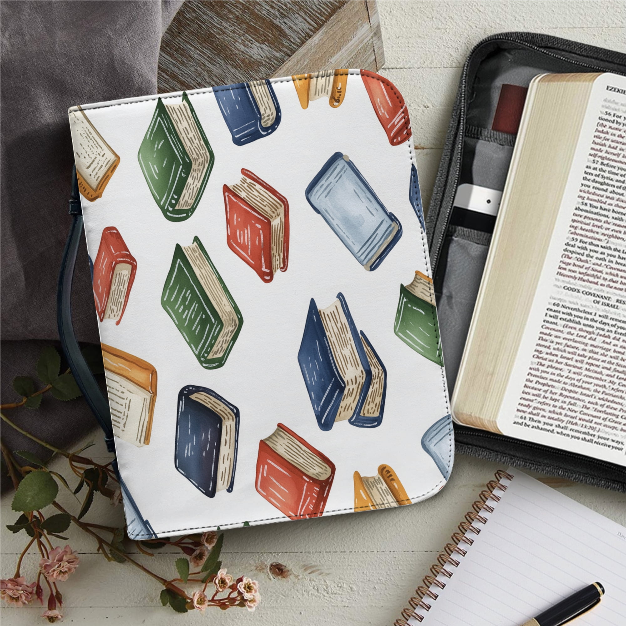 Custom Leather Bible Bag for Women Men Handle Bible Hymns Bible Cover ...