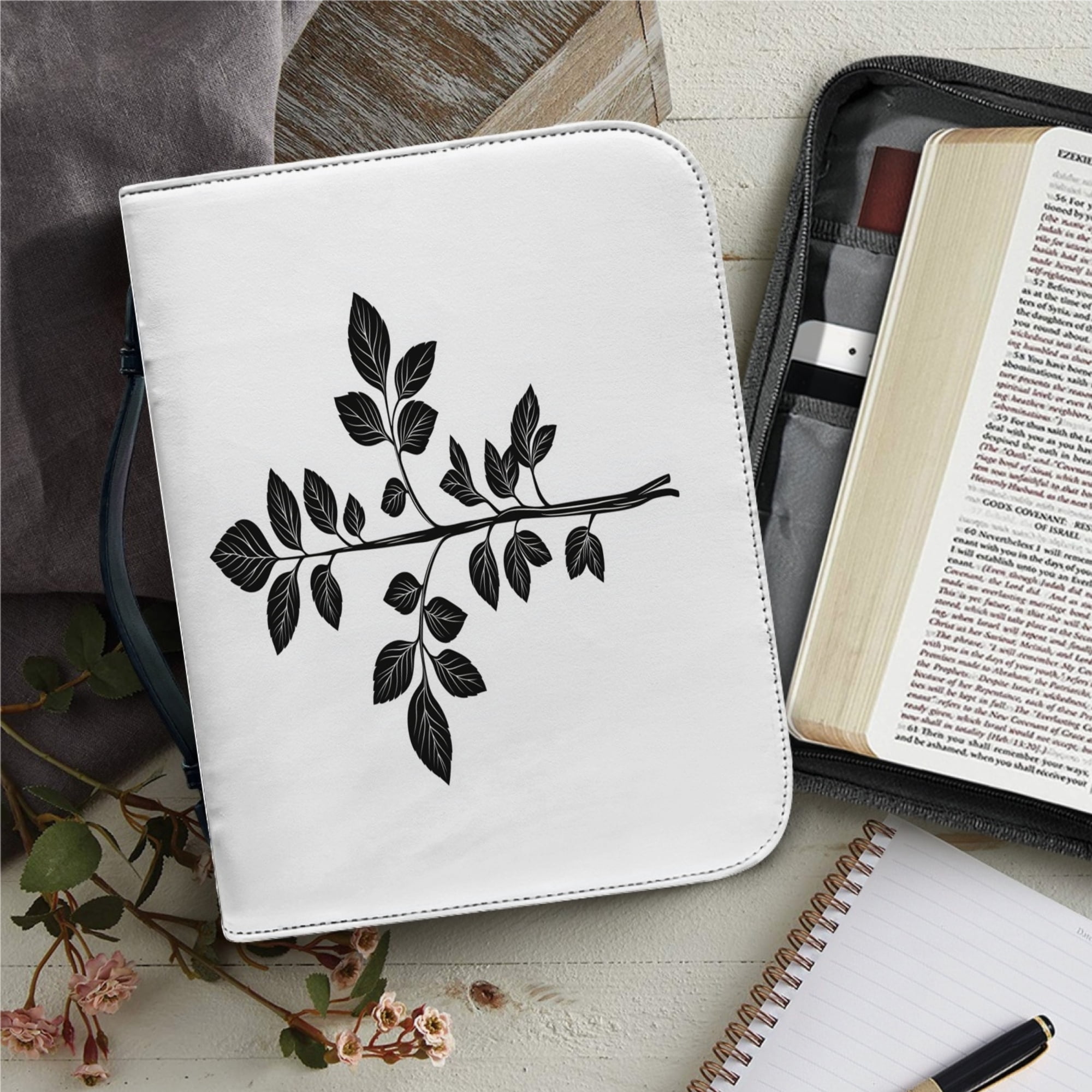 Custom Leather Bible Bag for Women Men Handle Bible Hymns Bible Cover ...