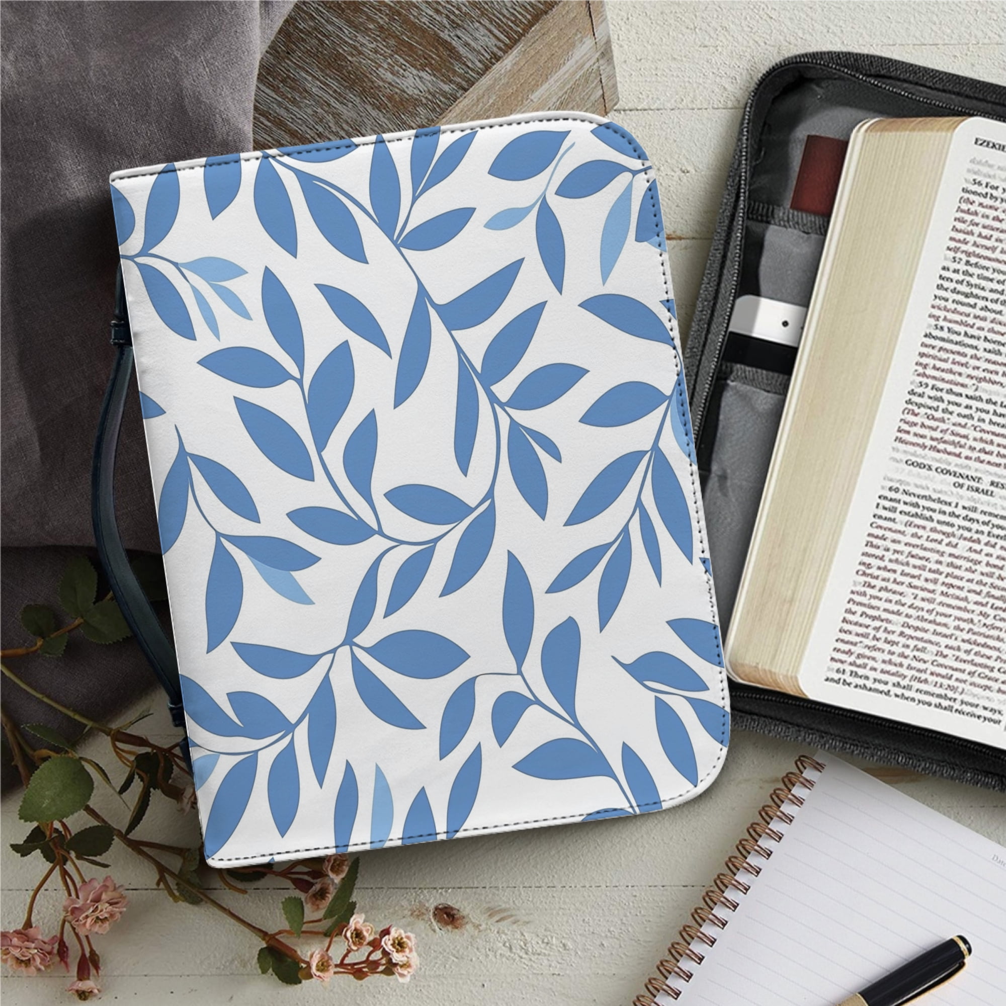 Custom Leather Bible Bag for Women Men Handle Bible Hymns Bible Cover ...