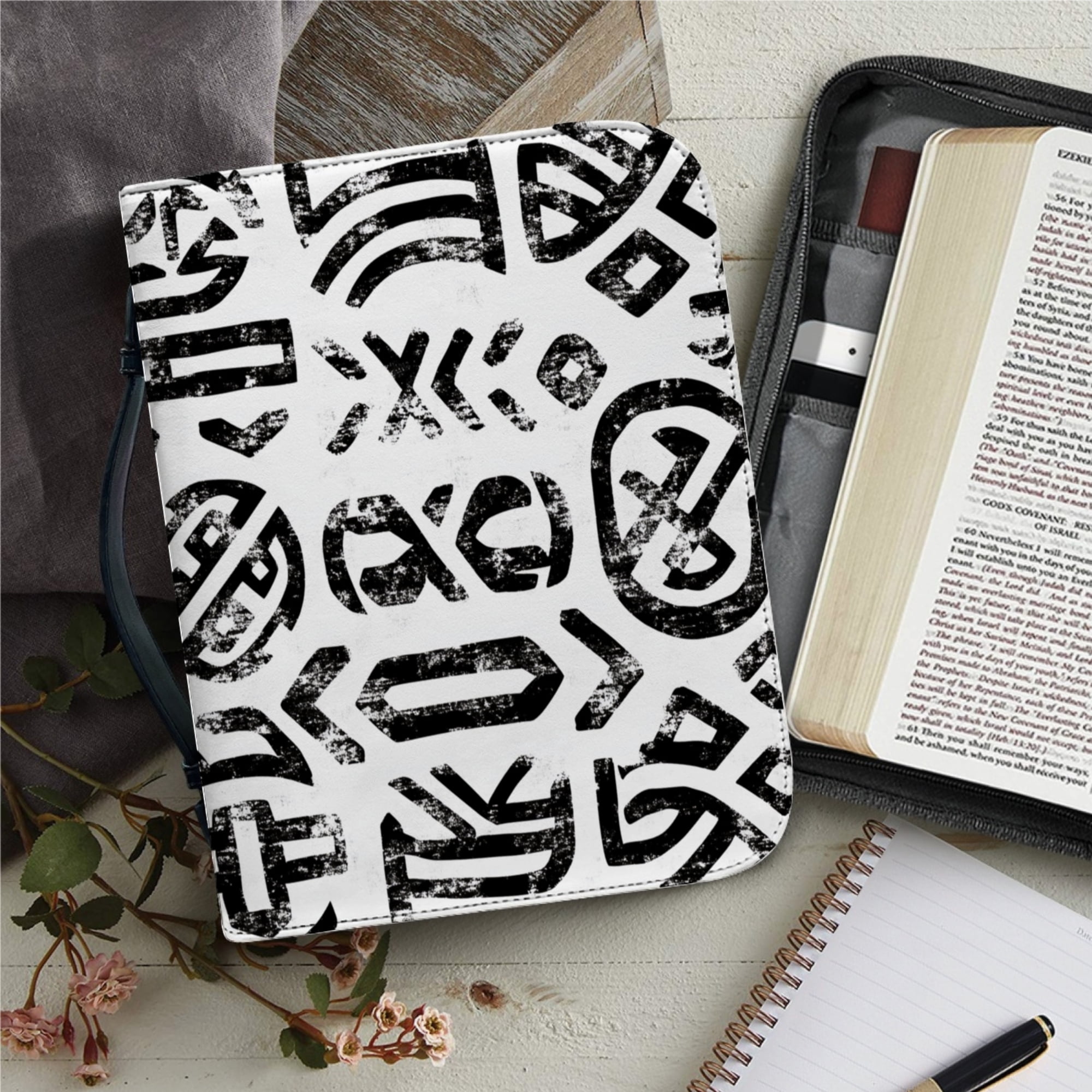 Custom Leather Bible Bag for Women Men Handle Bible Hymns Bible Cover ...