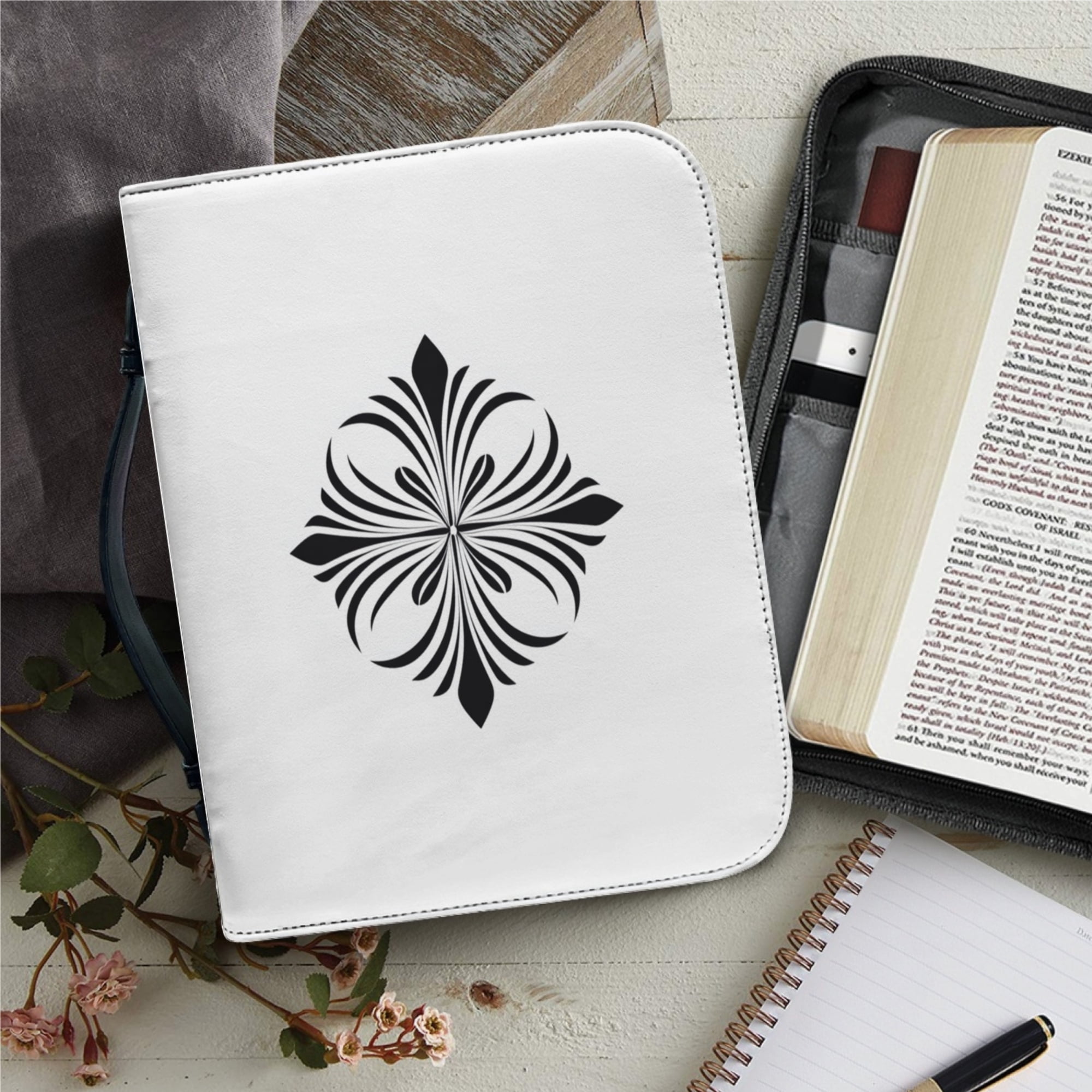 Custom Leather Bible Bag for Women Men Handle Bible Hymns Bible Cover ...