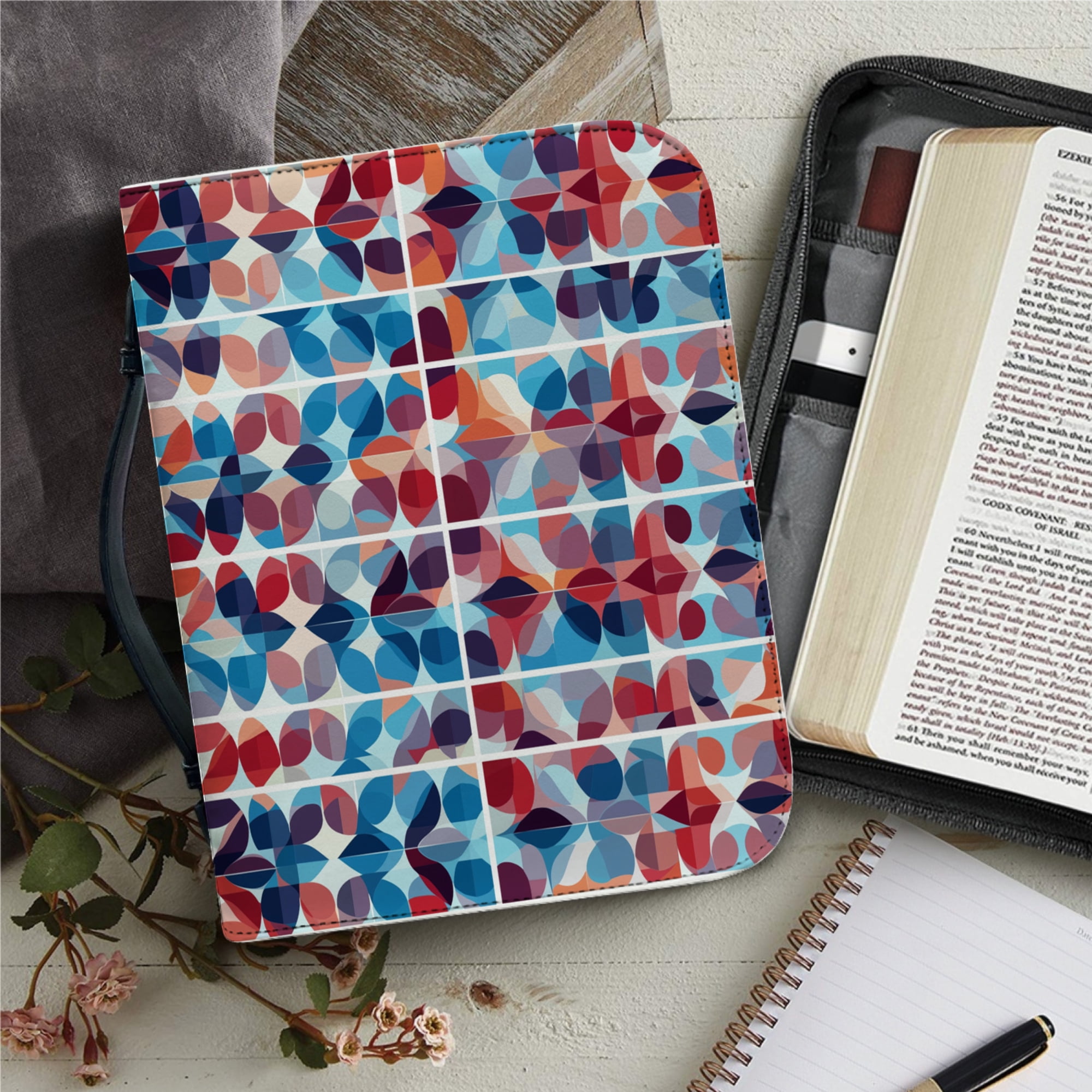 Custom Leather Bible Bag for Women Men Handle Bible Hymns Bible Cover ...