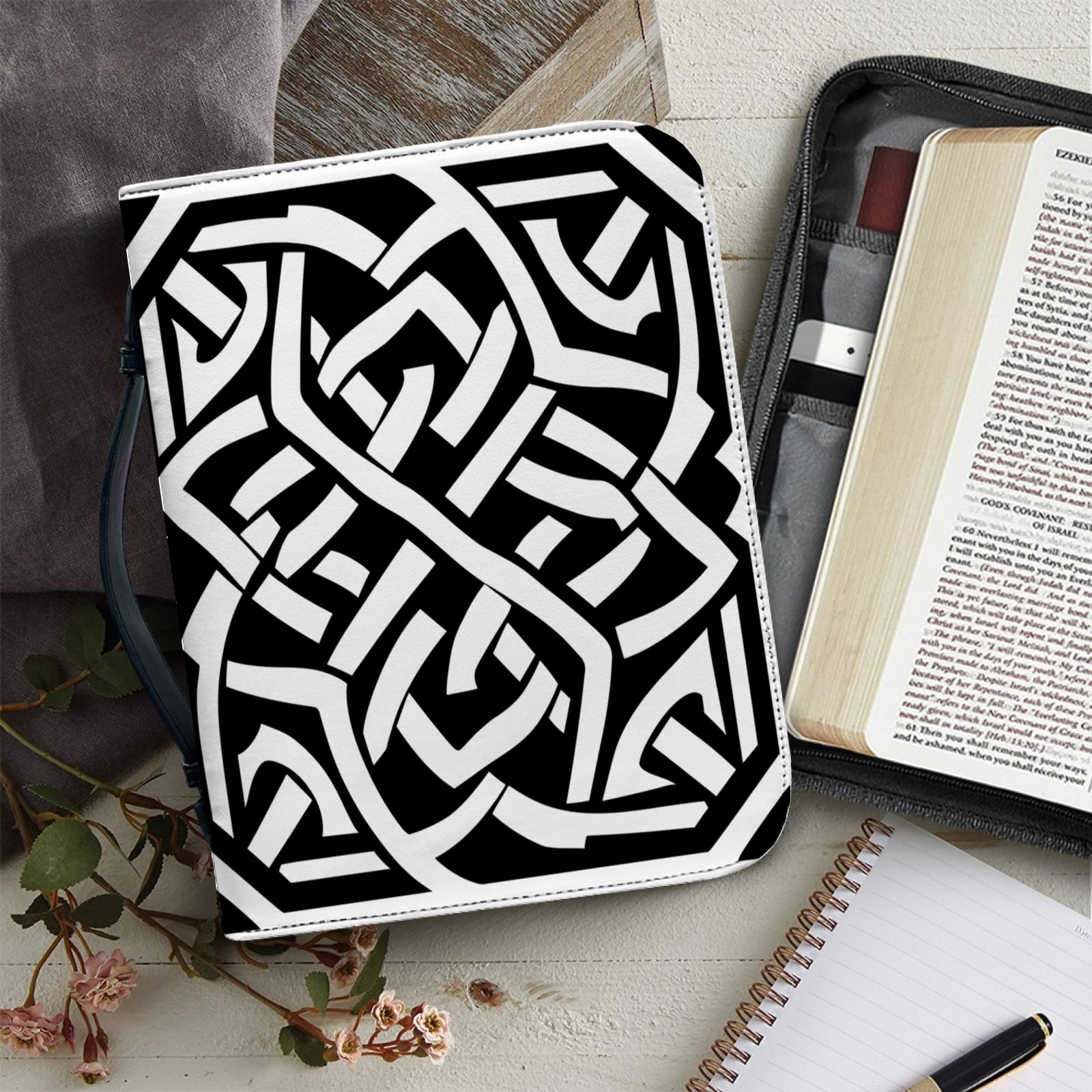 Custom Leather Bible Bag for Women Men Handle Bible Hymns Bible Cover ...