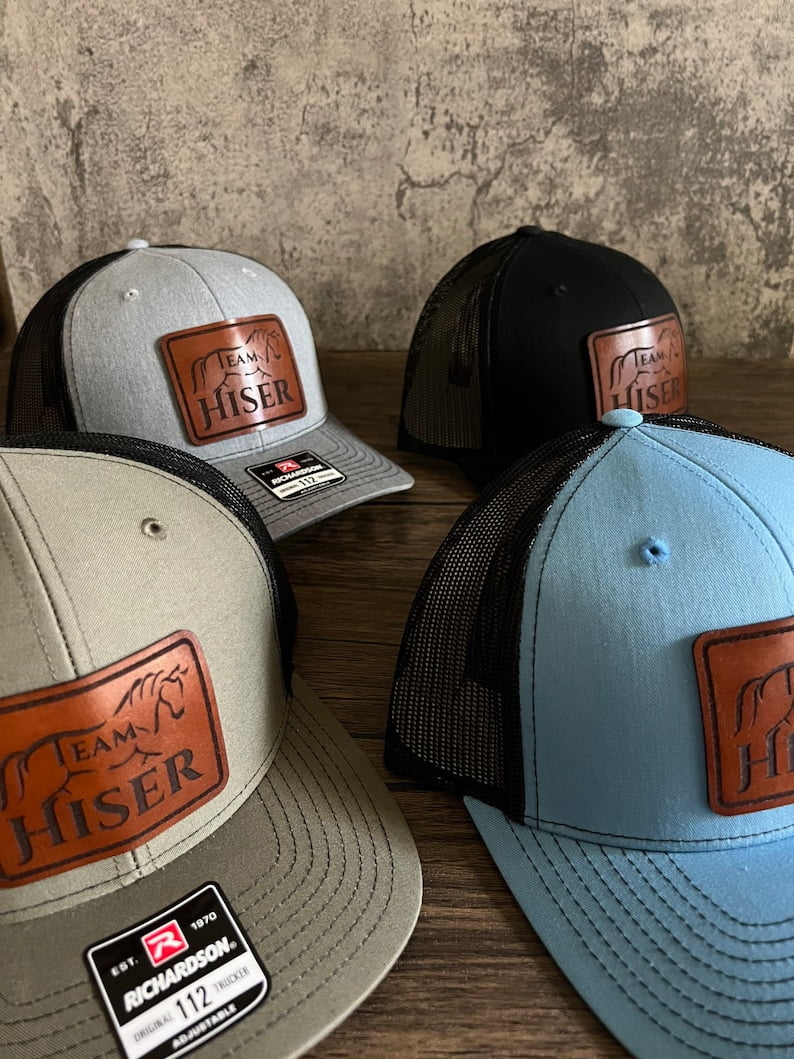 Custom Leather Patch Trucker Hat: Personalized Business Logo ...