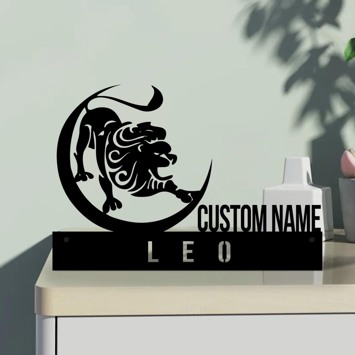 Custom Leo Desk Name Plate Wedge,Personalized Zodiac Horoscope ...
