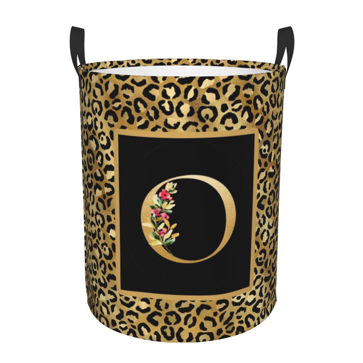 Custom Leopard Pattern Letter Laundry Basket Collapsible Clothes Hamper ...