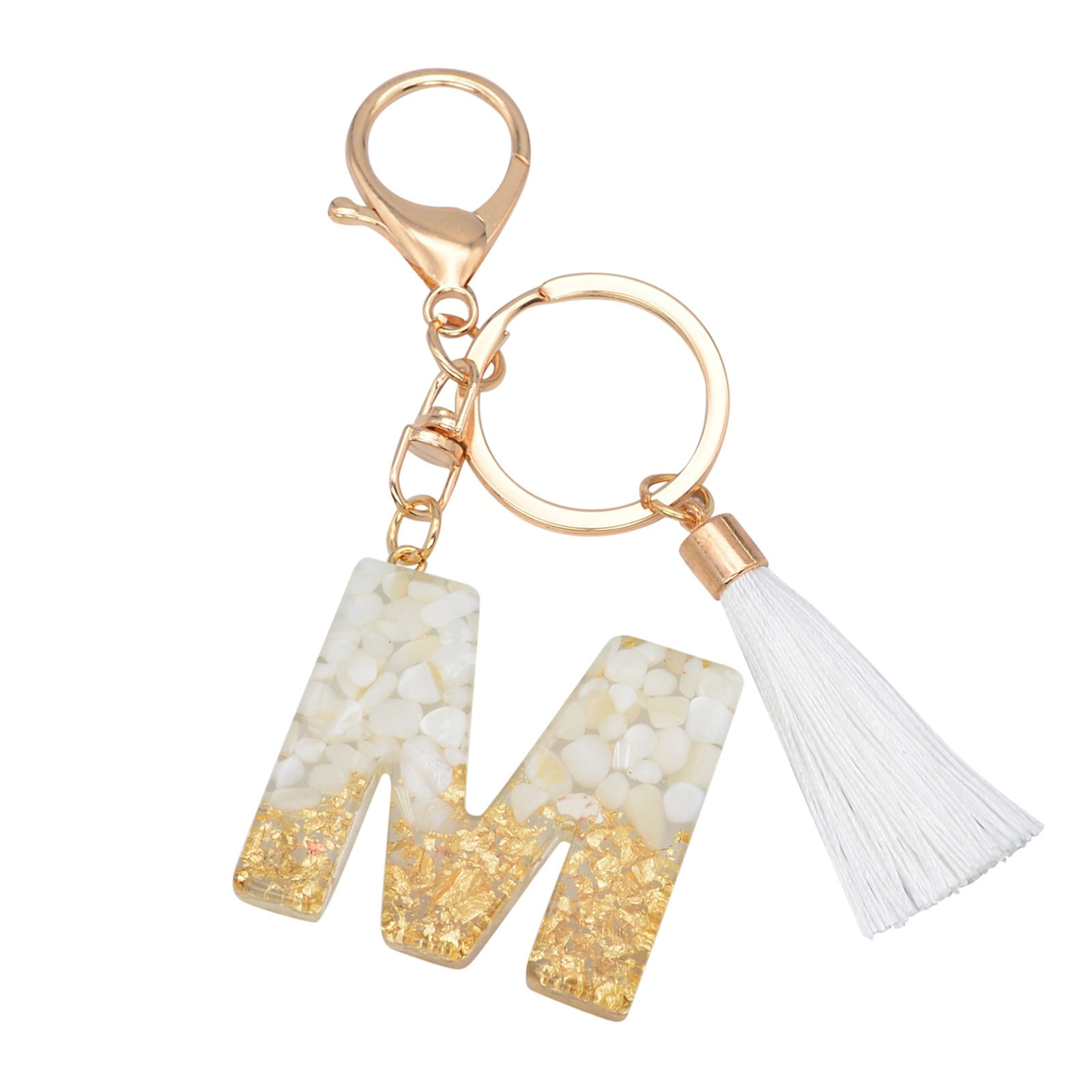 Custom Letter Keychain Translucent Resin Pendant Name Keyring Durable ...