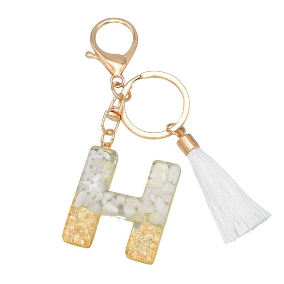 Custom Letter Keychain Translucent Resin Pendant Name Keyrings Durable ...