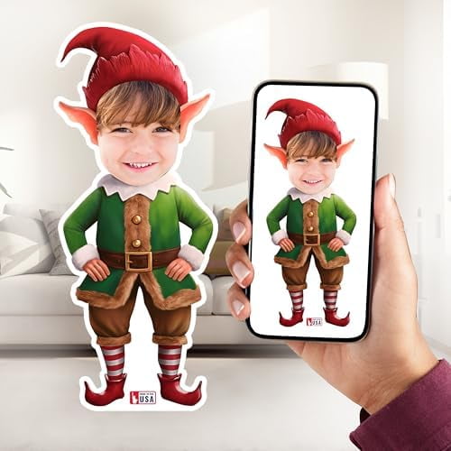 Custom Life Size Christmas Elf Cardboard Cutout, Personalized Kids ...