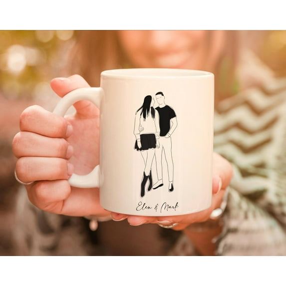 Custom Line Art Mug, Personalized Drawing from Your Favorite Photo ...