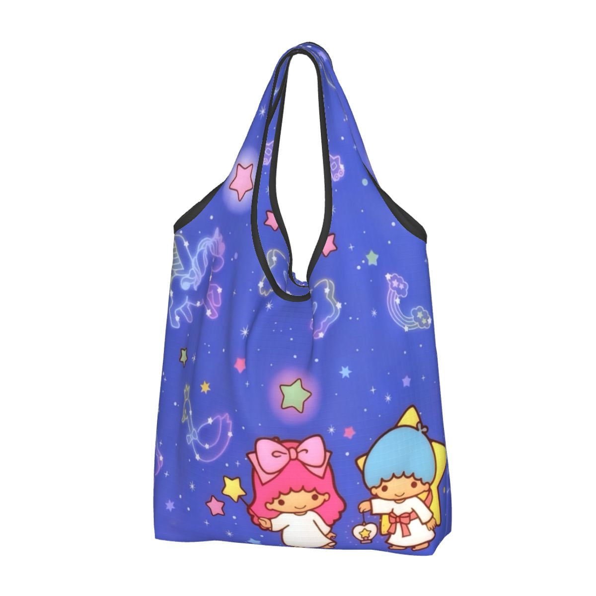 Custom Little Twin Stars Sanrio Cartoon Kiki Lala Grocery Shopping Tote ...