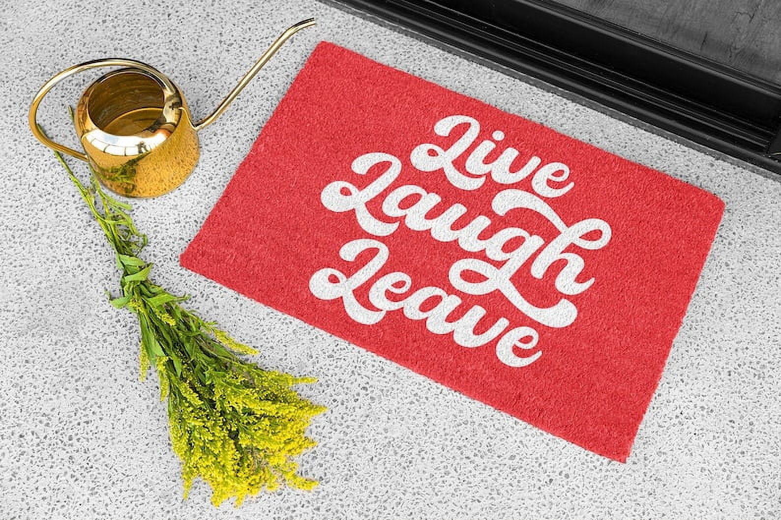 Custom Live Laugh Leave Doormat 24" x 36" Cursive Design x 36" Cursive ...
