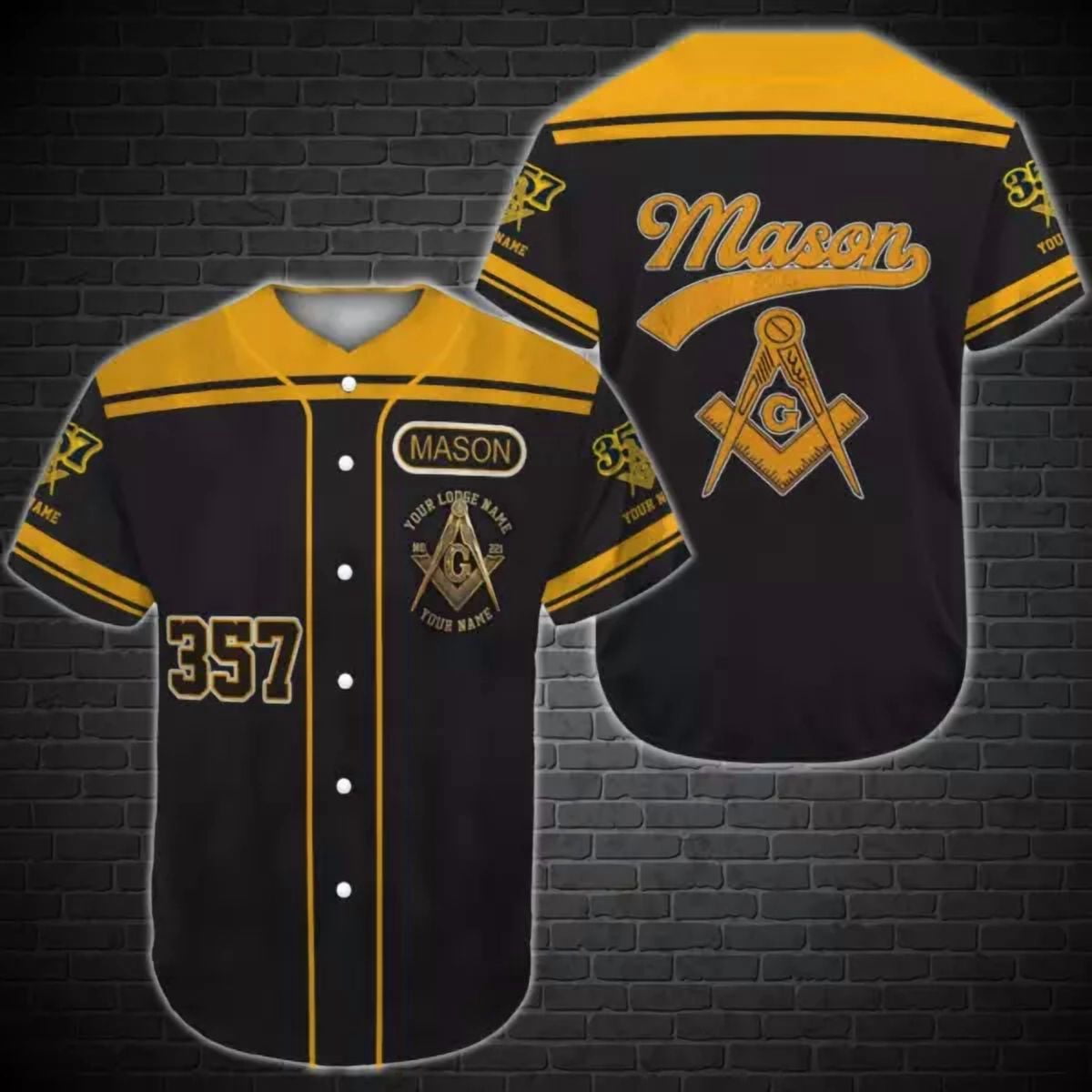 Custom Lodge, Number And Name 3D All Over Print Baseball Jersey Shirt ...
