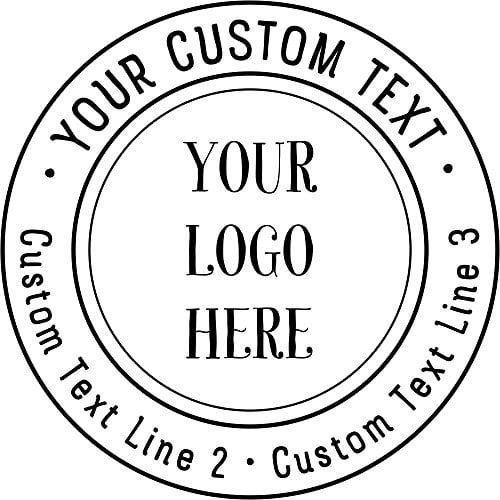 Custom Logo Double Round Border Stamp - 3 Lines of Text - Self-Inking ...