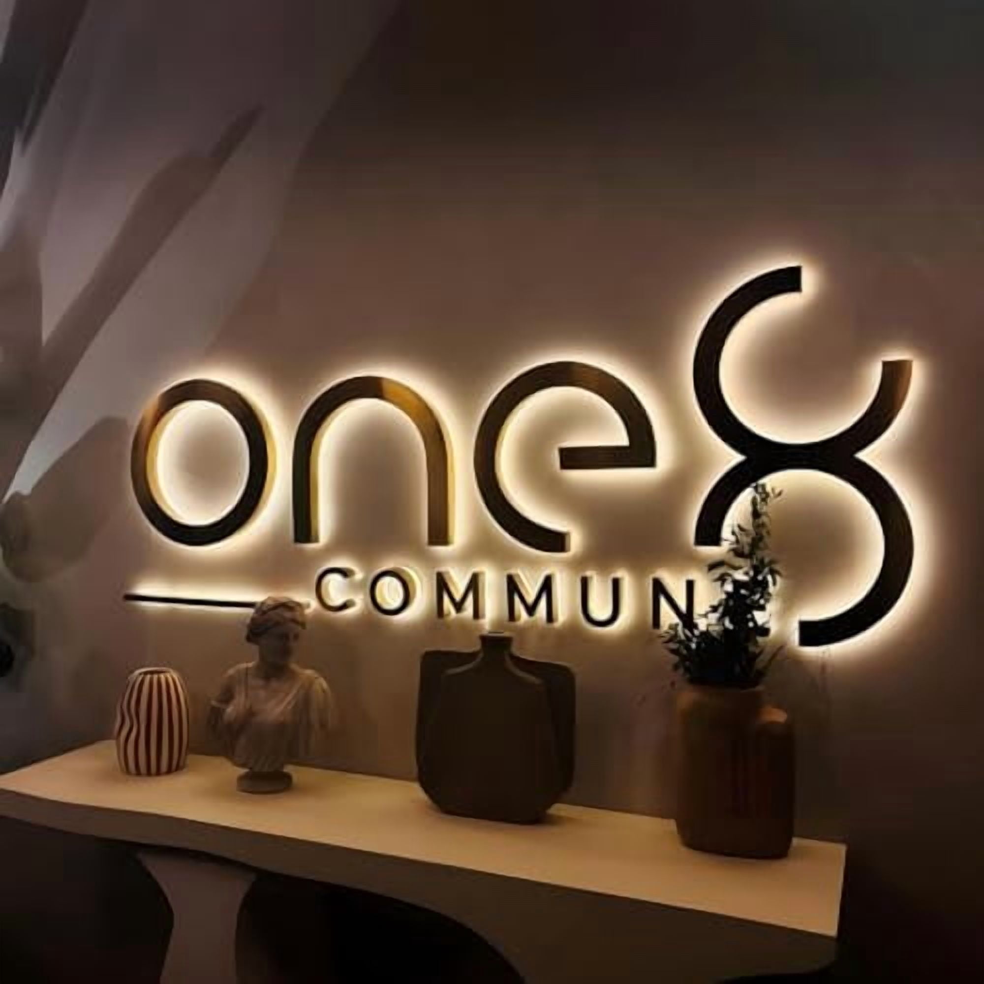 Custom Logo Signage Business Stainless Steel Laser Cut Signboard ...