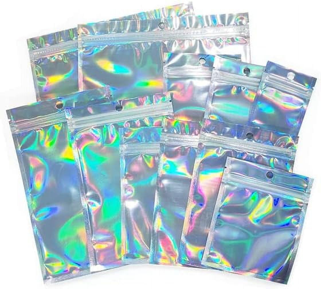 Custom Logo Zipper One Side Holographic Rainbow Color One Side Clear ...