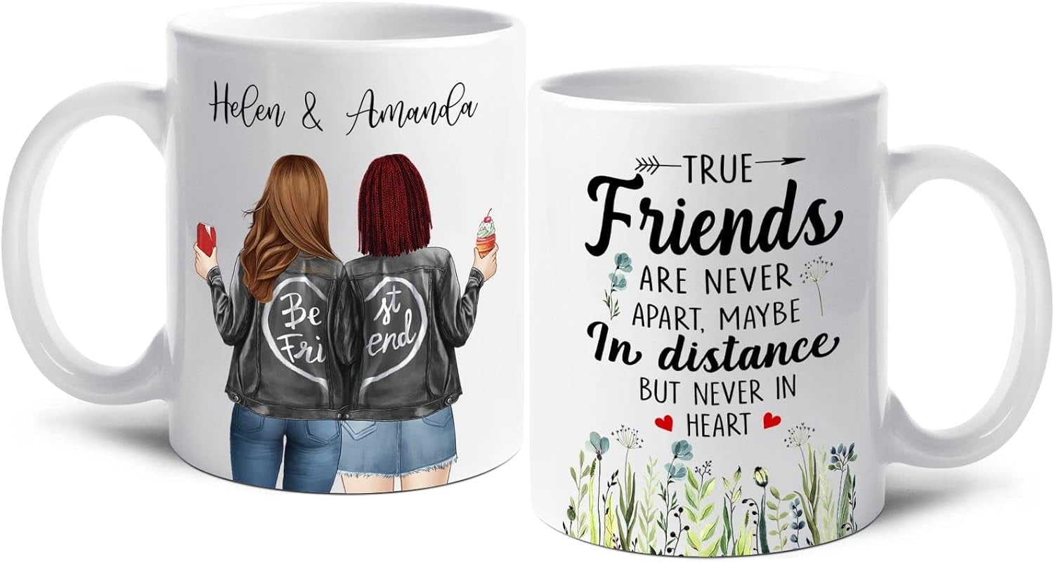 Custom Long Distance Friendship Mug, True Friend Are Never Apart Coffee ...