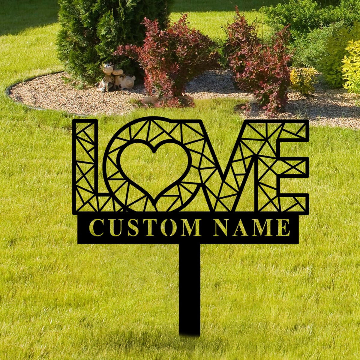 Custom Love Metal Stake Bride and Groom Name Sign, Personalized Name ...
