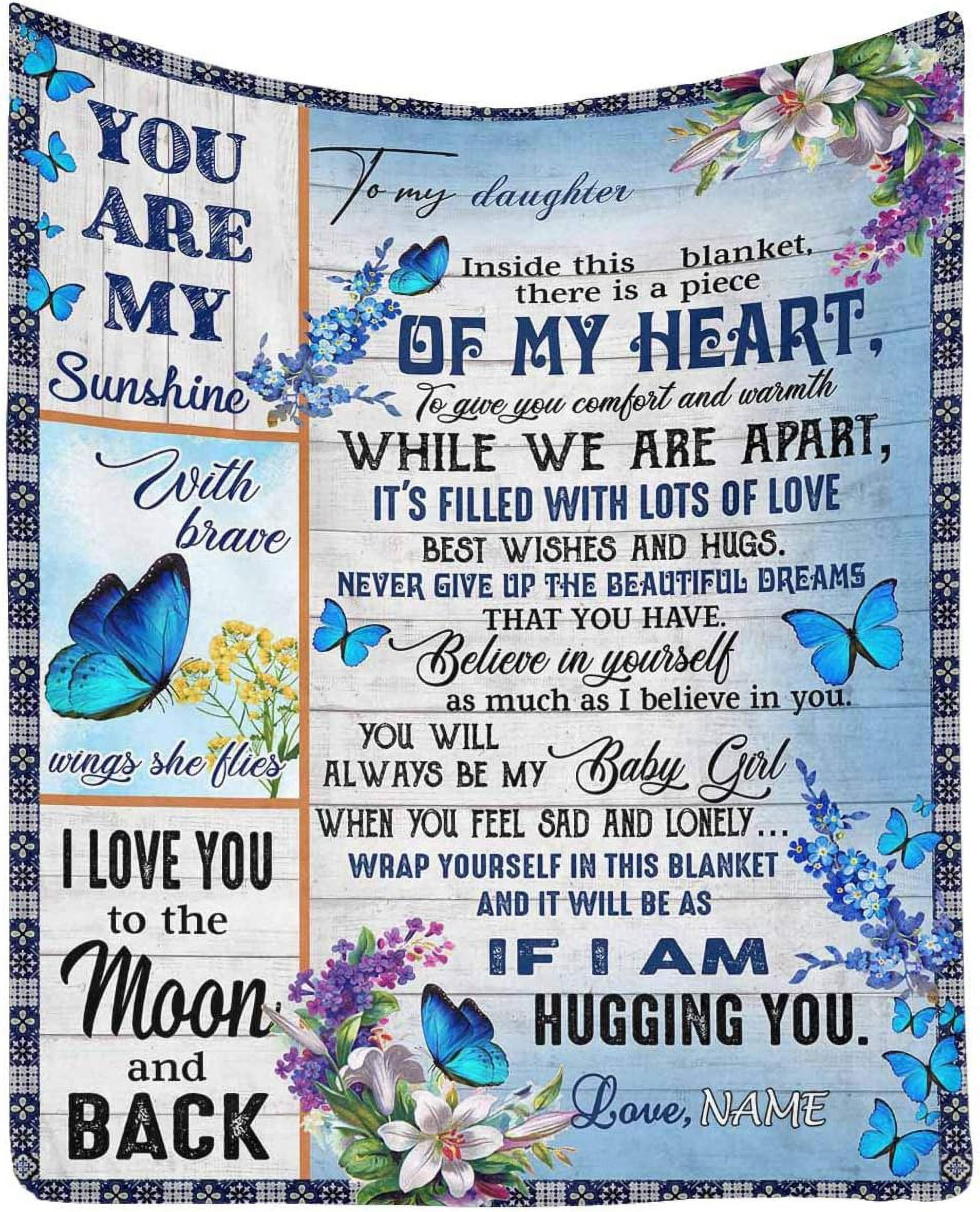 DALIHUA Custom Love Saying Message Text Blanket to My Daughter from Mom ...