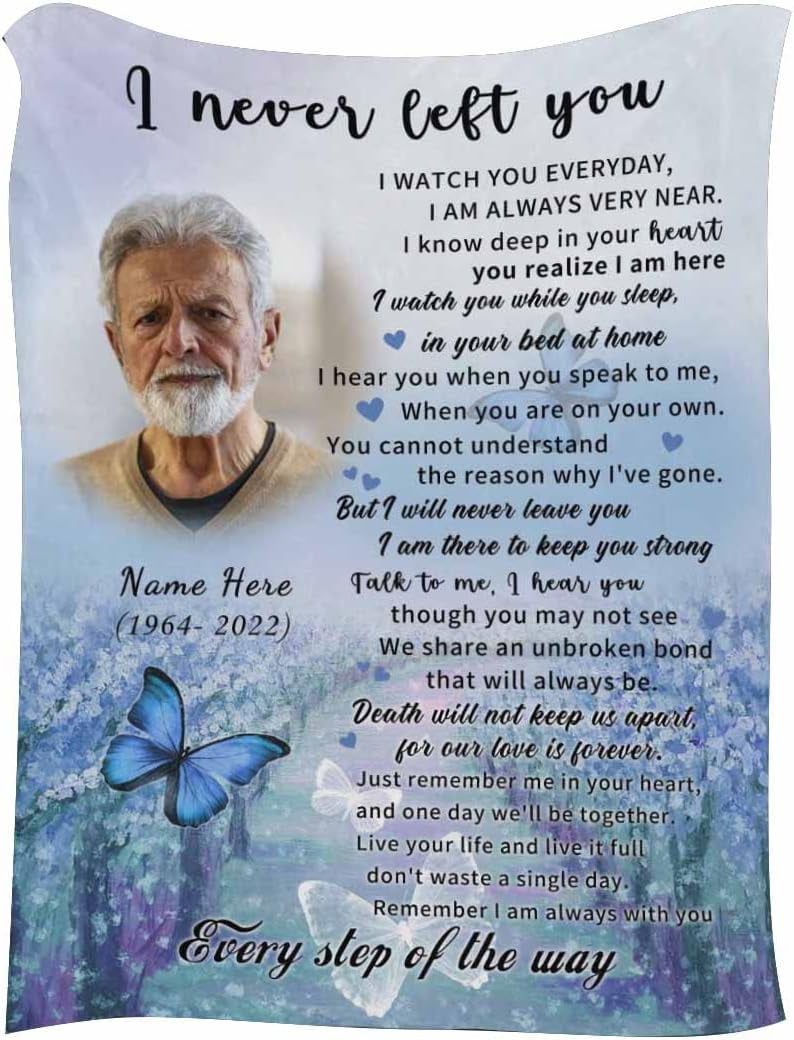 Custom in Loving Memory of Father Pictures Throw Blanket, Personalized ...