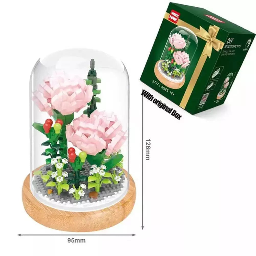 MOC NON 3D Micro Sunflower Flower Bouquet Bonsai Model Building Block ...
