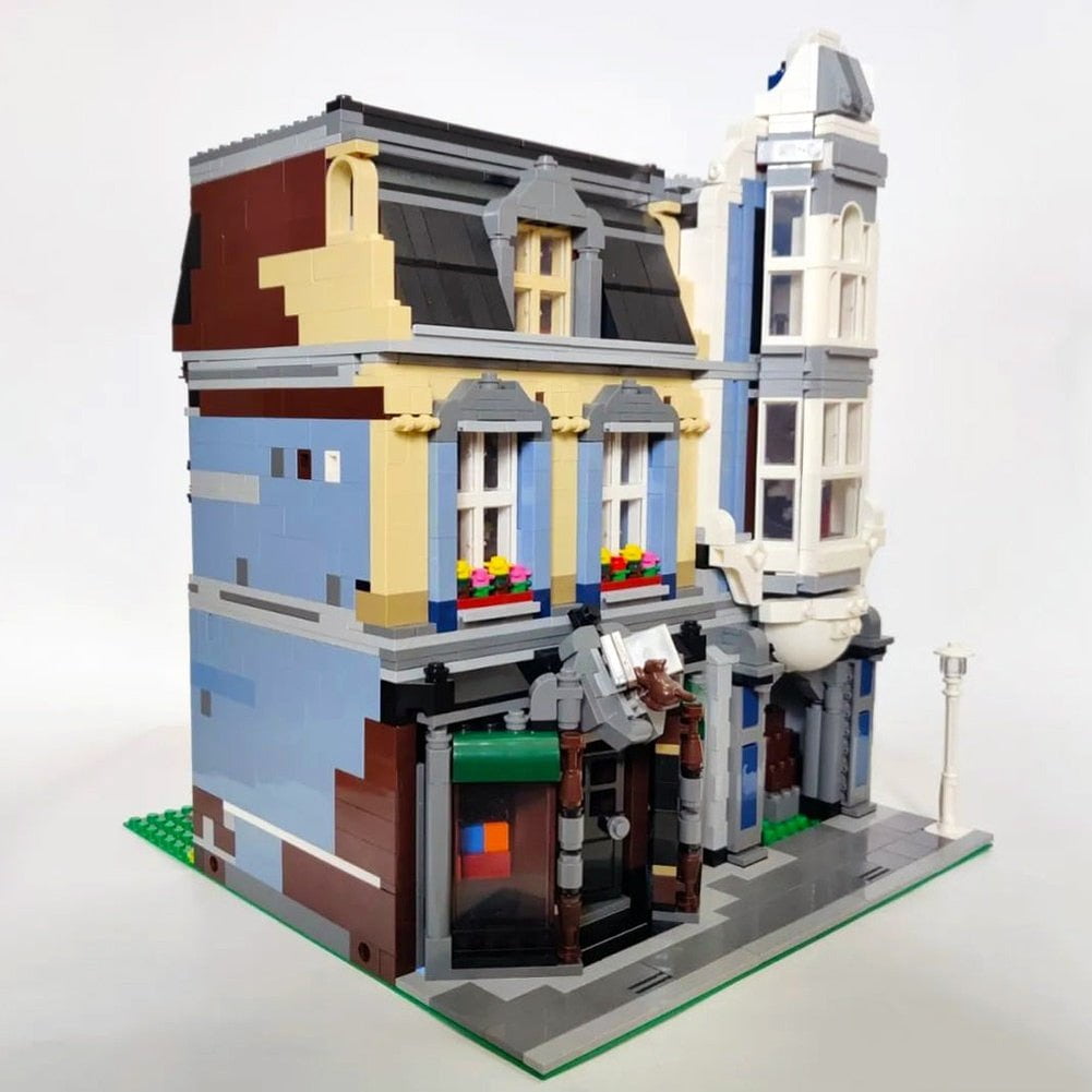 MOC NON LEGO Creative Expert Moc City Street View Book Shop Store Brick ...
