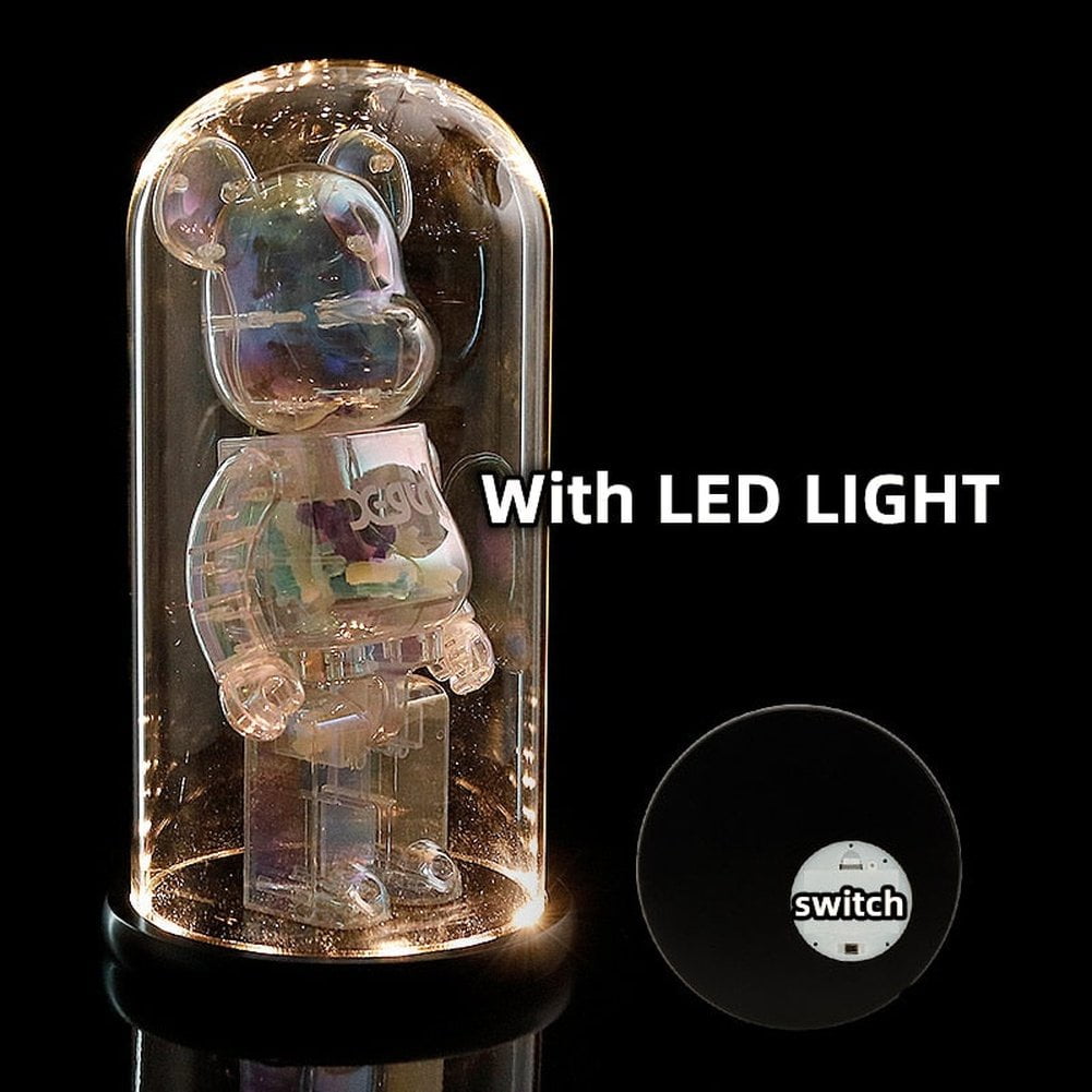 MOC NON LEGO High Borosilicate Glass Round Cover Lighting Display Box ...