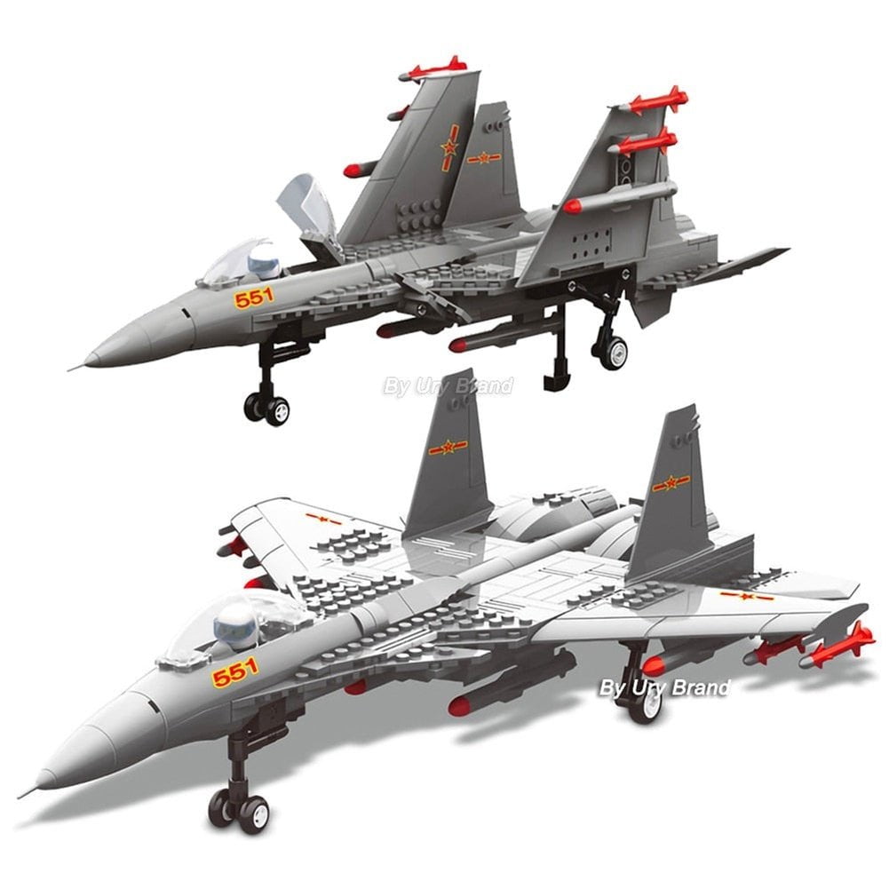 MOC NON WW2 Soldier Army Avion Plane Jet Waraft J-15 Eagle Fighter ...