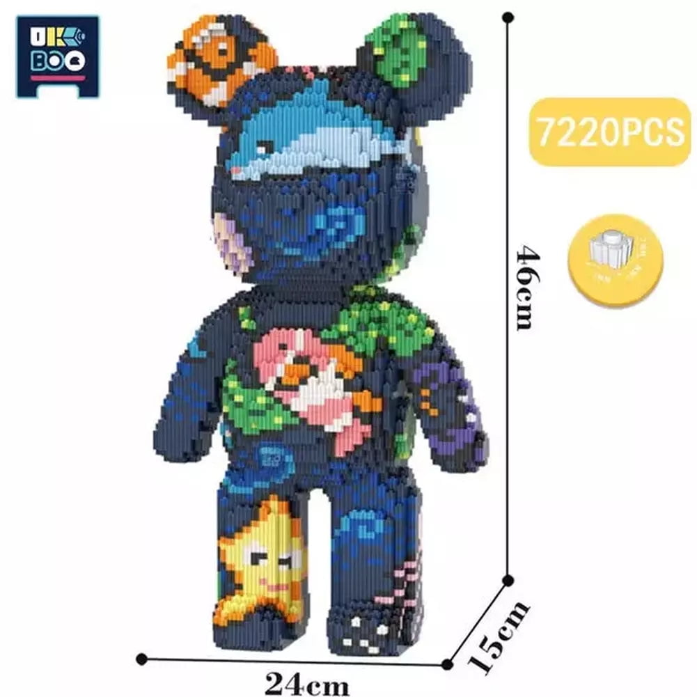 MOC NON LEGO 7220PCS Half Anatomy Bear Nano Building Blocks Cartoon ...