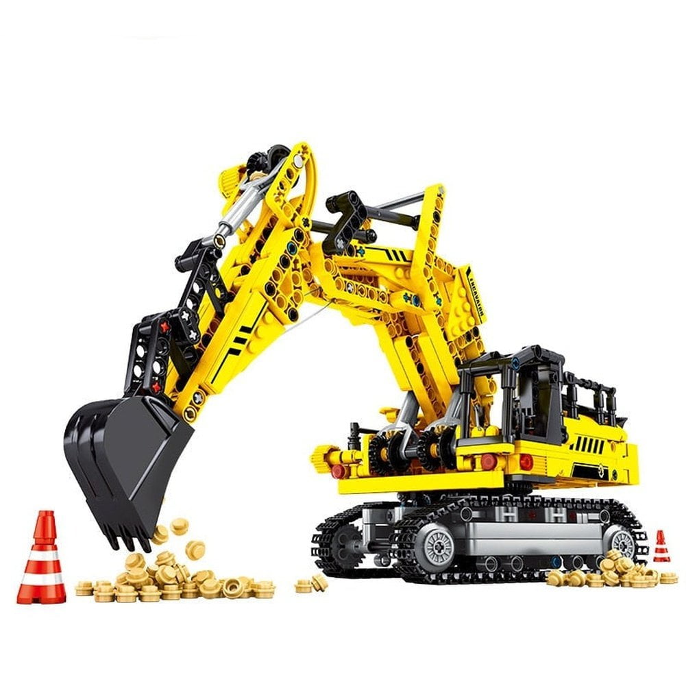 MOC Compatible City Engineering Bulldozer Crane Car Truck Excavator ...