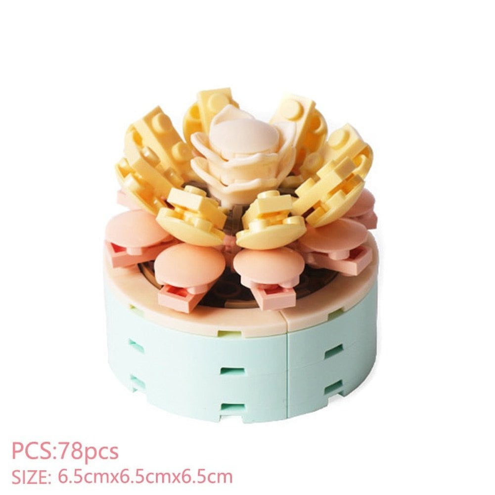 MOC NON LEGO Flower Bouquet Succulents Construction Block Set Brick Toy ...
