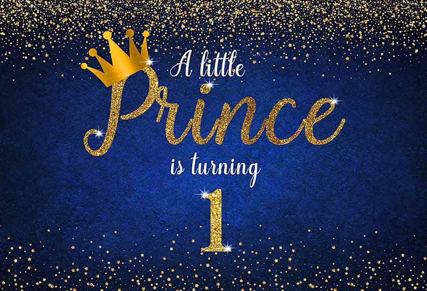 Custom MOHOFOND Prince Boy 1st Birthday Decoration Backdrop Gold Crown ...