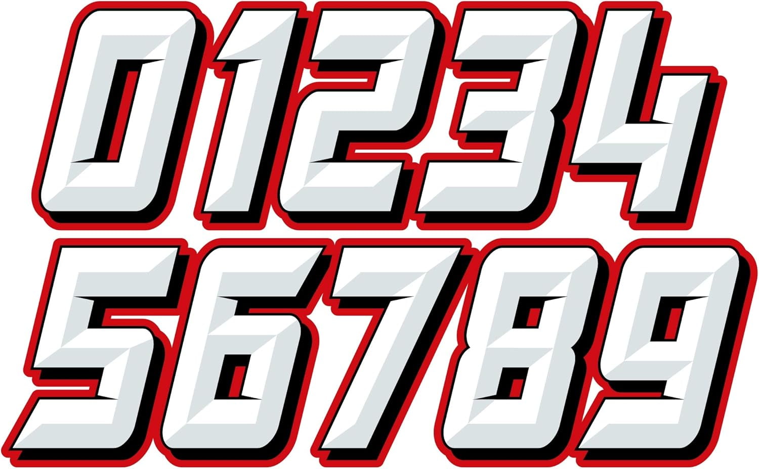 Custom MX and ATV Number Plate , Set of 3 Multicolored Race Graphics ...