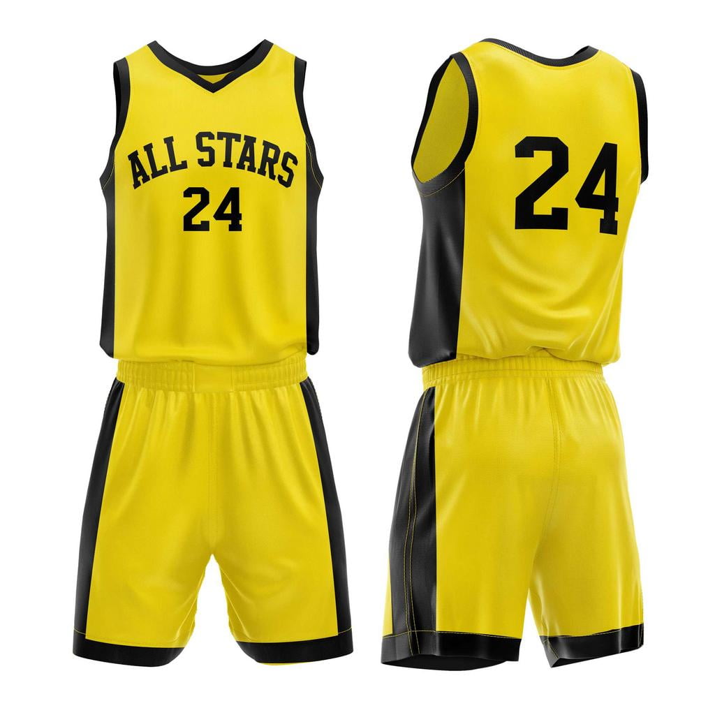 Custom Made Boys Basketball Kits. MOQ 10 Kit. Yellow. - Walmart.com