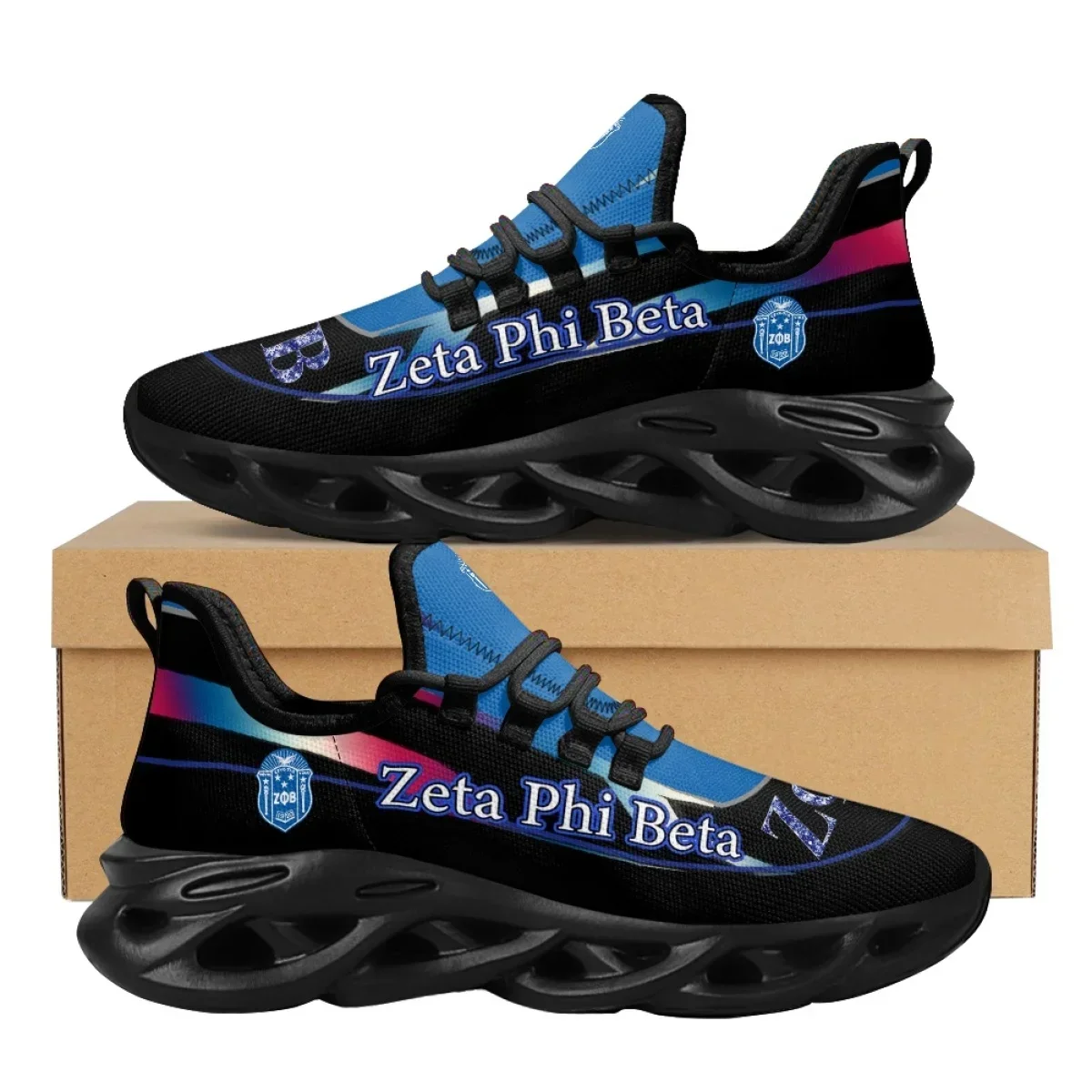 Custom Made Luxury Brand Outdoor Mesh Sneakers Zeta Phi Beta Design ...