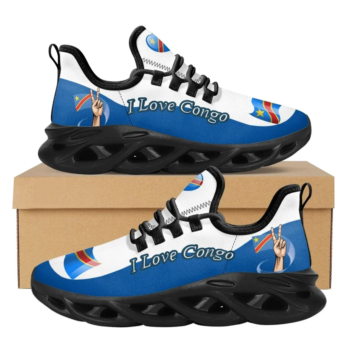 Custom Made New Trend Women Men Flats Fashion Congo Flag Design Casual ...