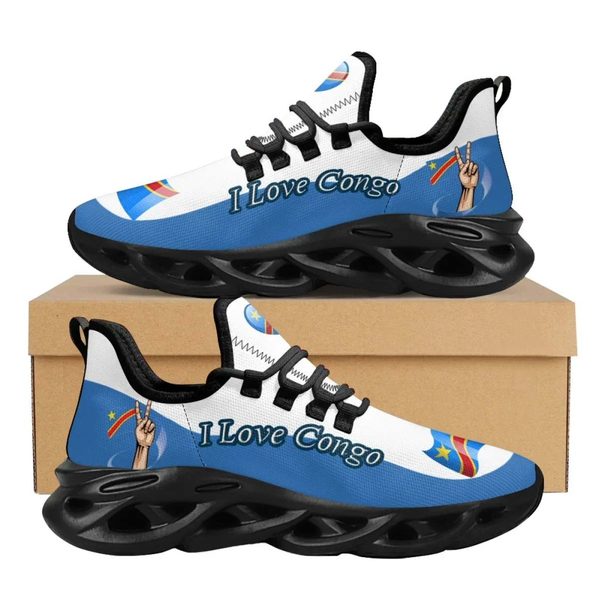 Custom Made New Trend Women Men Flats Fashion Congo Flag Design Casual ...