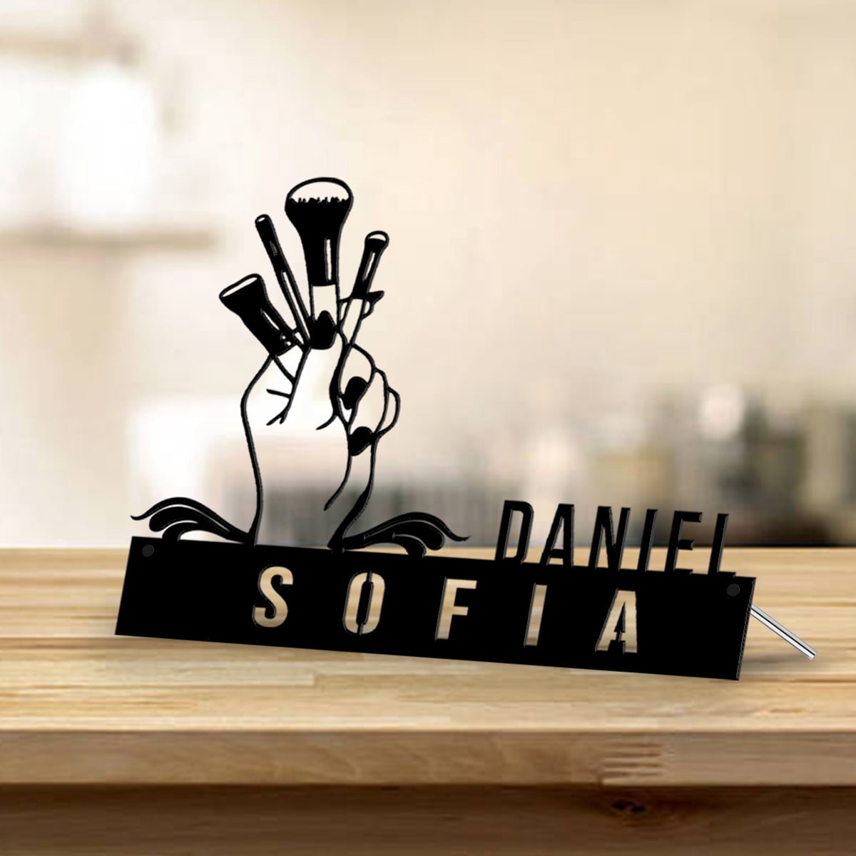 Custom Makeup Artist Desk Name Plate Wedge Personalized Contour Makeup ...