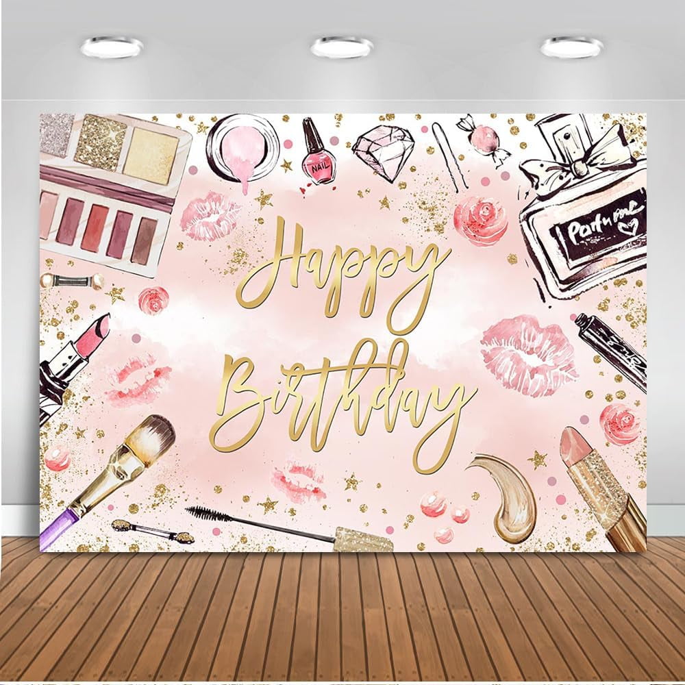 Custom Makeup Birthday Backdrop Spa Makeup Happy Birthday Backdrop ...