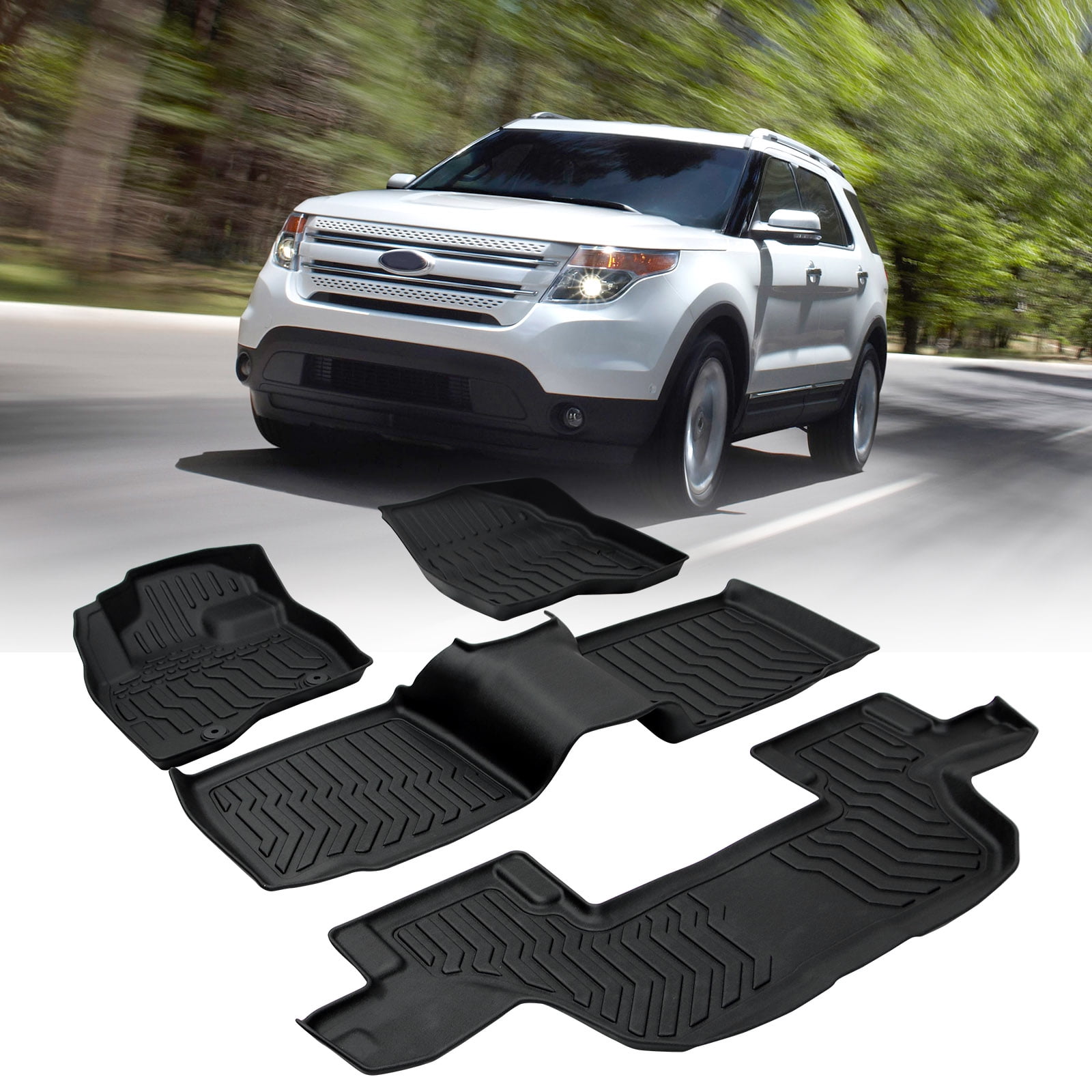 Custom Making TPE Rubber Car Floor Mats For 2011-2014 Ford Explorer ...