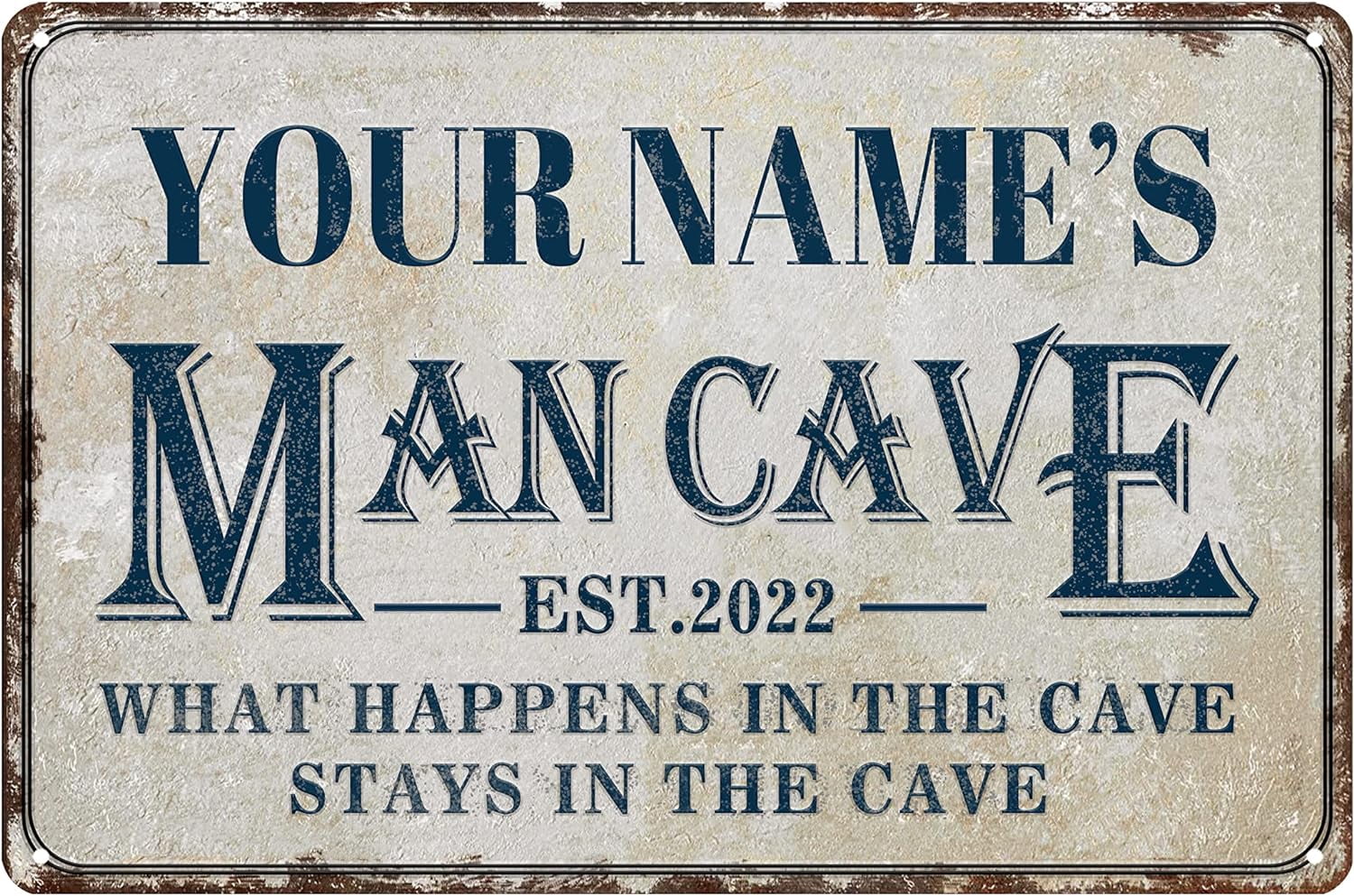 Custom Man Cave Sign Tin Sign Personalized Name Aluminum Sign Retro ...