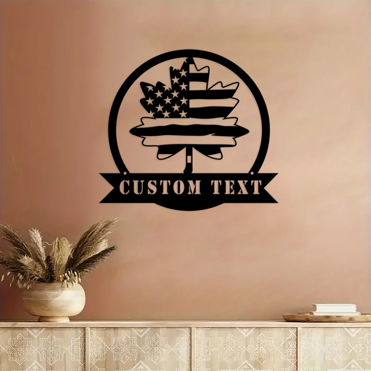 Custom Maple Leaf Sign Metal Wall Art, Family Address Sign ...