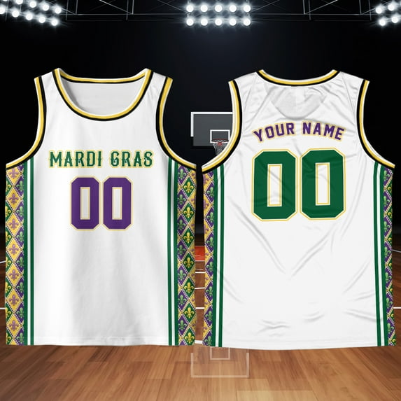 Custom Mardi Gras Basketball Jersey, Mardi Gras Shirt, Personalized ...