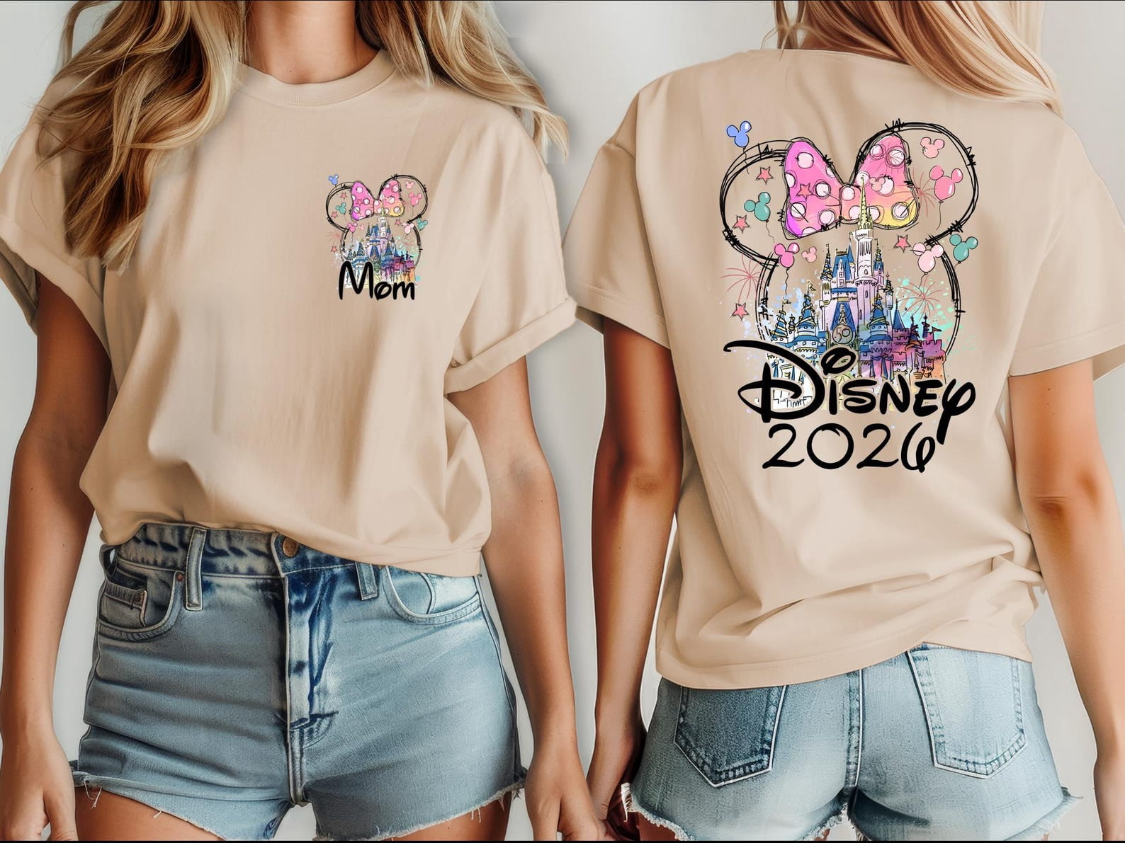 Custom Matching Cartoon Mouse Castle Vacation 2026 T-Shirt Family ...